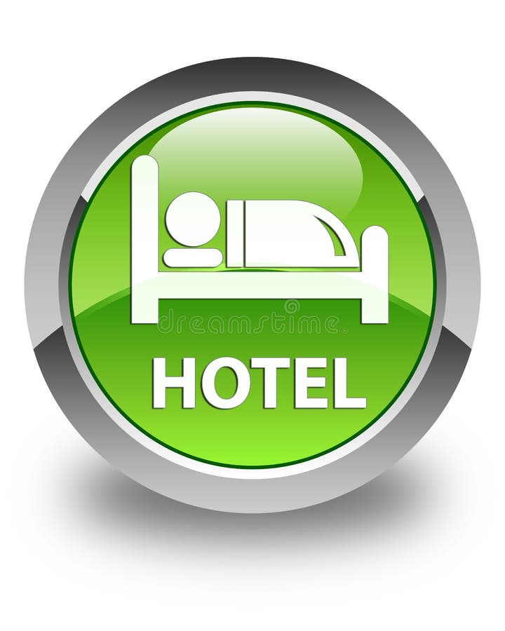 Hotel Glossy Green Round Button Stock Illustration - Illustration of ...