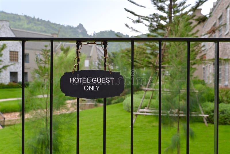 Hotel guest only sign stock photo. Image of restrict - 59109628