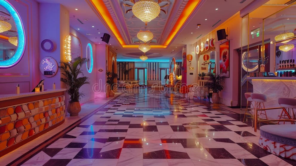 Hotel Guests Dancing in a Retro-themed Disco Stock Illustration ...