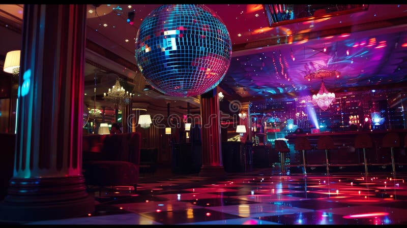 Hotel Guests Dancing at Retro-themed Disco Stock Illustration ...