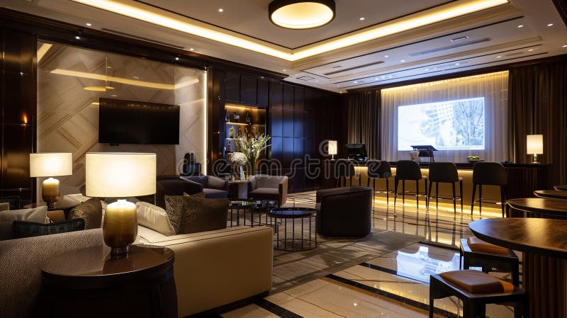 Hotel Guests Singing in a Karaoke Lounge Stock Illustration ...