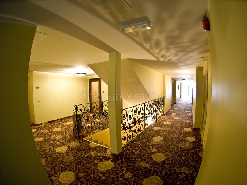 Hotel hallway stock photo. Image of column, foyer, outdated - 8342142
