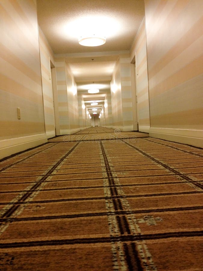 Hotel Hallway Long Perspective Corridor Symmetrical Design Stock Photo ...