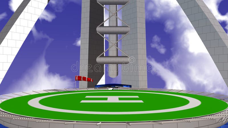 Hotel helipad stock illustration. Illustration of roof - 12734264