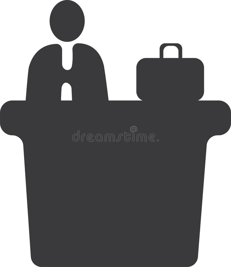Hotel Hospitality Management Flat Black Vector Icon Stock Vector ...