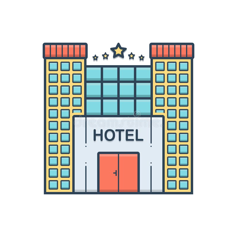 Color Illustration Icon for Hotel, Star and Hotel Stock Illustration ...