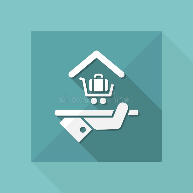 Hotel Icon. Baggage Service. Stock Vector - Illustration of button ...