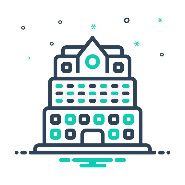 Mix Icon for Hotel, Lodging and Luxury Stock Vector - Illustration of ...