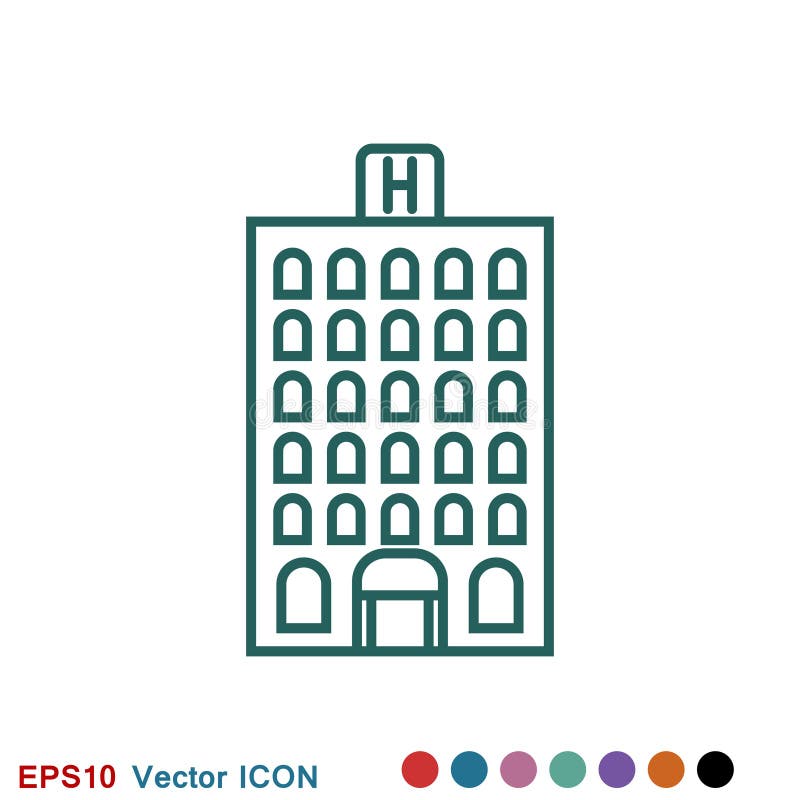 Hotel Icon Logo, Illustration, Vector Sign Symbol for Design Stock ...