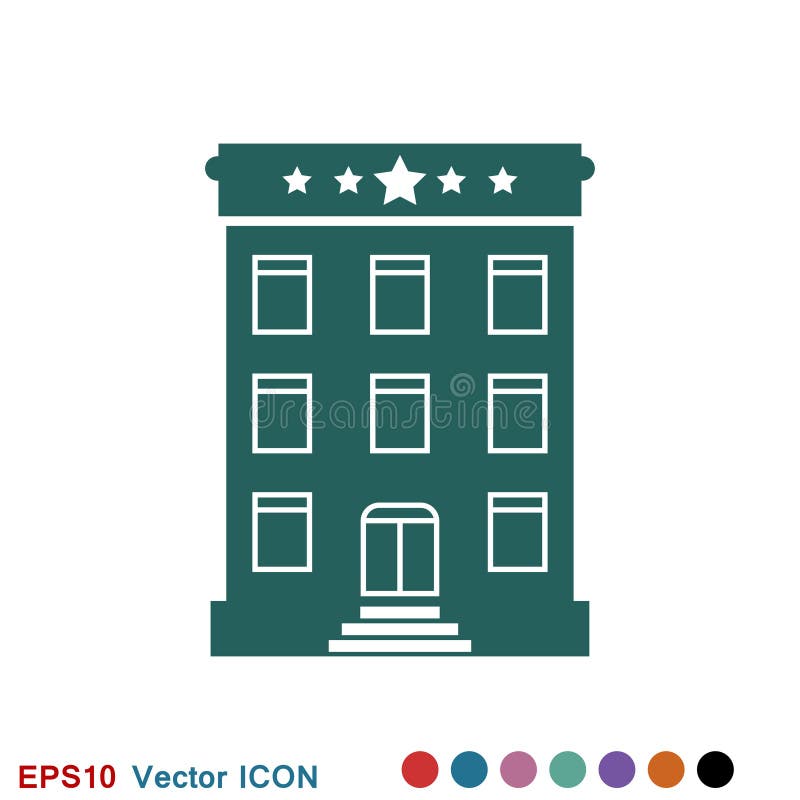 Hotel Icon Logo, Illustration, Vector Sign Symbol for Design Stock ...