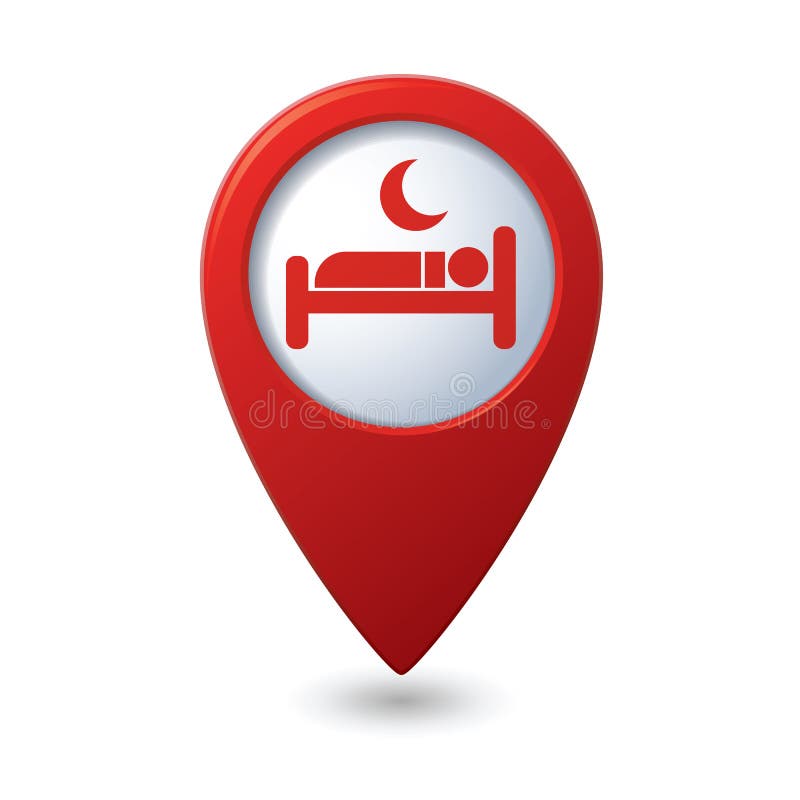 Hotel Icon on the Map Pointer Stock Vector - Illustration of human ...