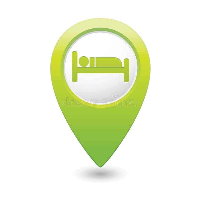Hotel Icon on the Map Pointer Stock Vector - Illustration of marker ...