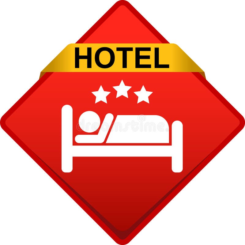 Hotel icon red button stock vector. Illustration of clipart - 119873342