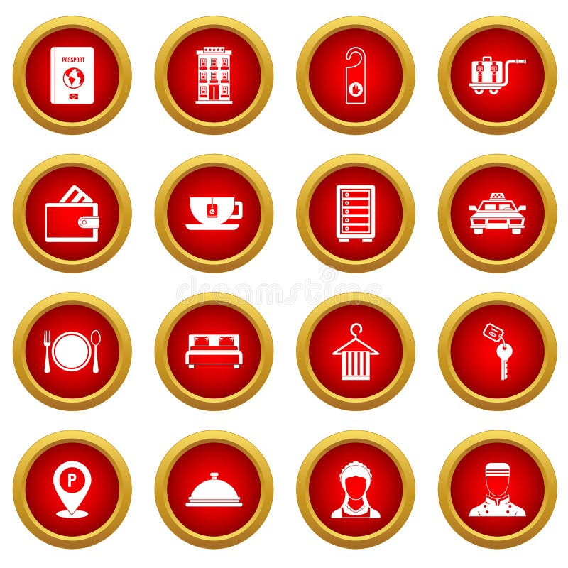 Hotel Icon Red Circle Set Stock Illustrations – 362 Hotel Icon Red ...
