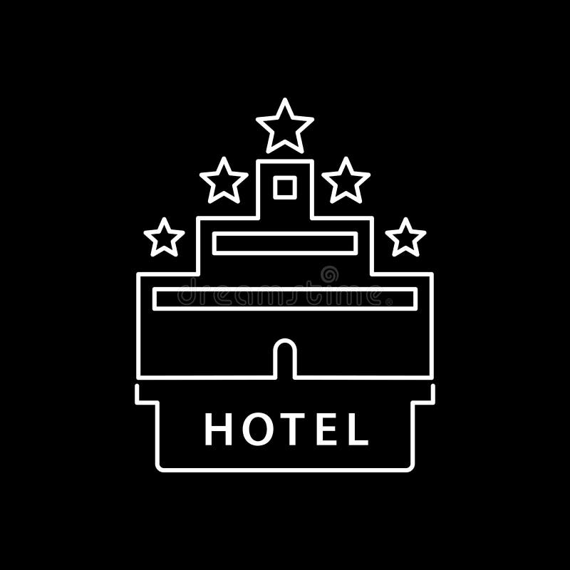 Hotel Icon Simple Flat Style Illustration Stock Vector - Illustration ...