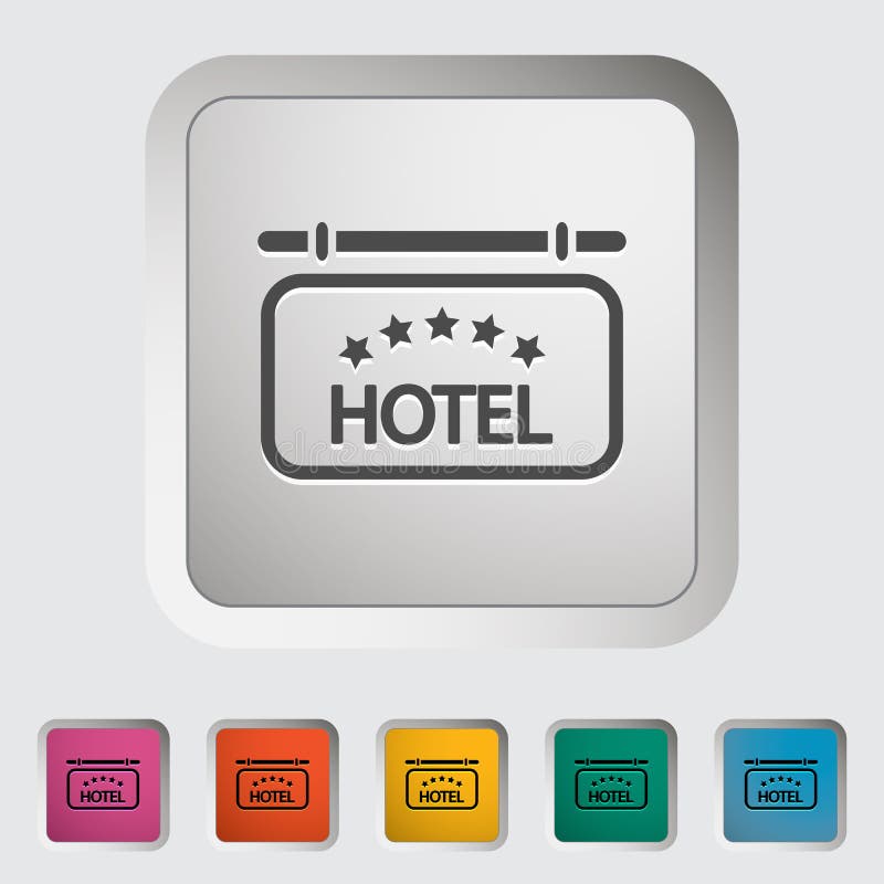 Hotel icon stock vector. Illustration of orange, black - 98346235