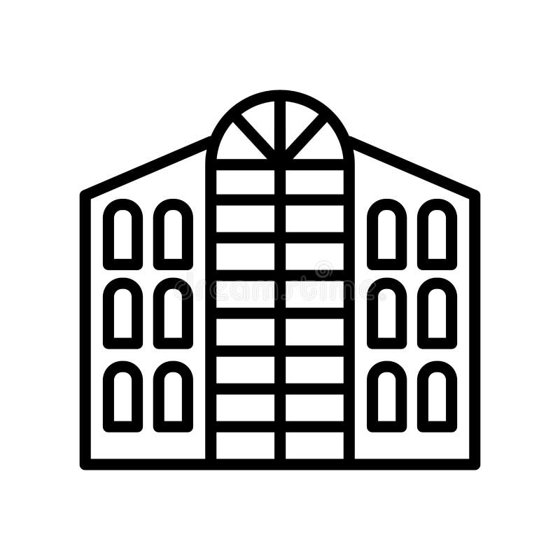 Hotel Icon Vector Isolated on White Background, Hotel Sign , Line and ...