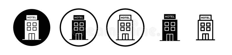 Hotel Icon Vector Set on White Background Stock Vector - Illustration ...