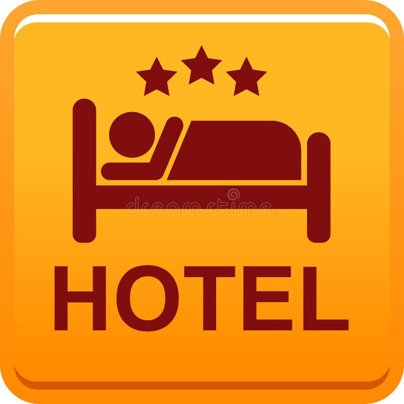 Hotel icon web button stock vector. Illustration of activity - 119874211