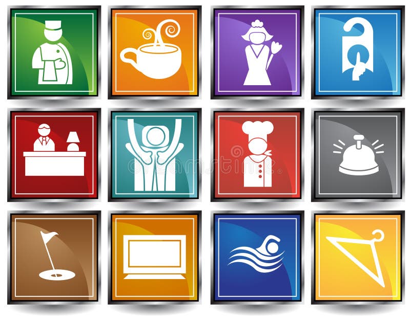 Hotel Icons / Buttons stock vector. Illustration of buttons - 9265102