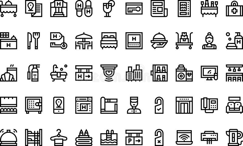 Hotel Icons High-Quality Vector Icons Collection with Editable Stroke ...