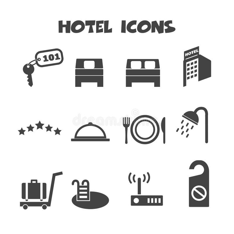 Hotel Icons set stock vector. Illustration of internet - 4204717