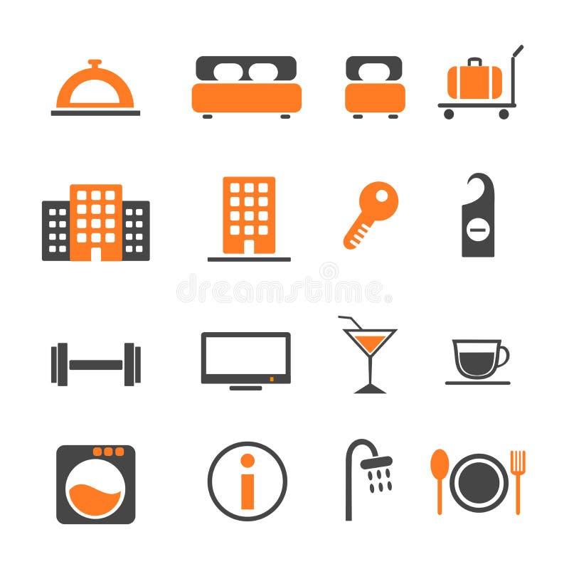 Hotel icons set stock vector. Illustration of element - 61185602