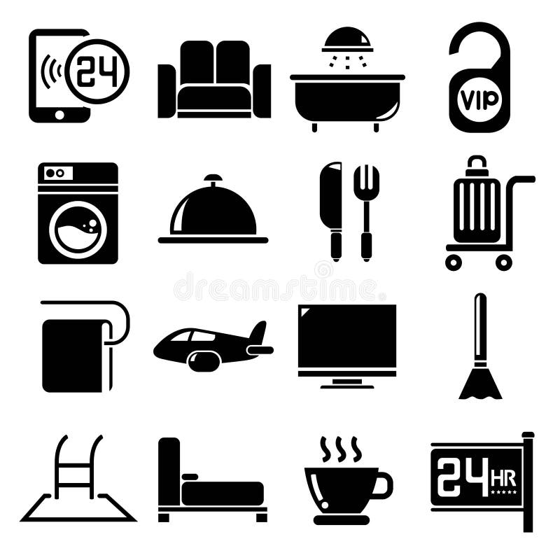 Hotel icons stock illustration. Illustration of screen - 40850259