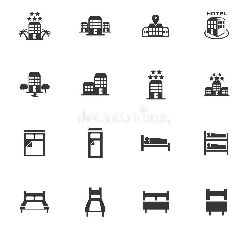 Hotel icons set stock vector. Illustration of comfortable - 98474391