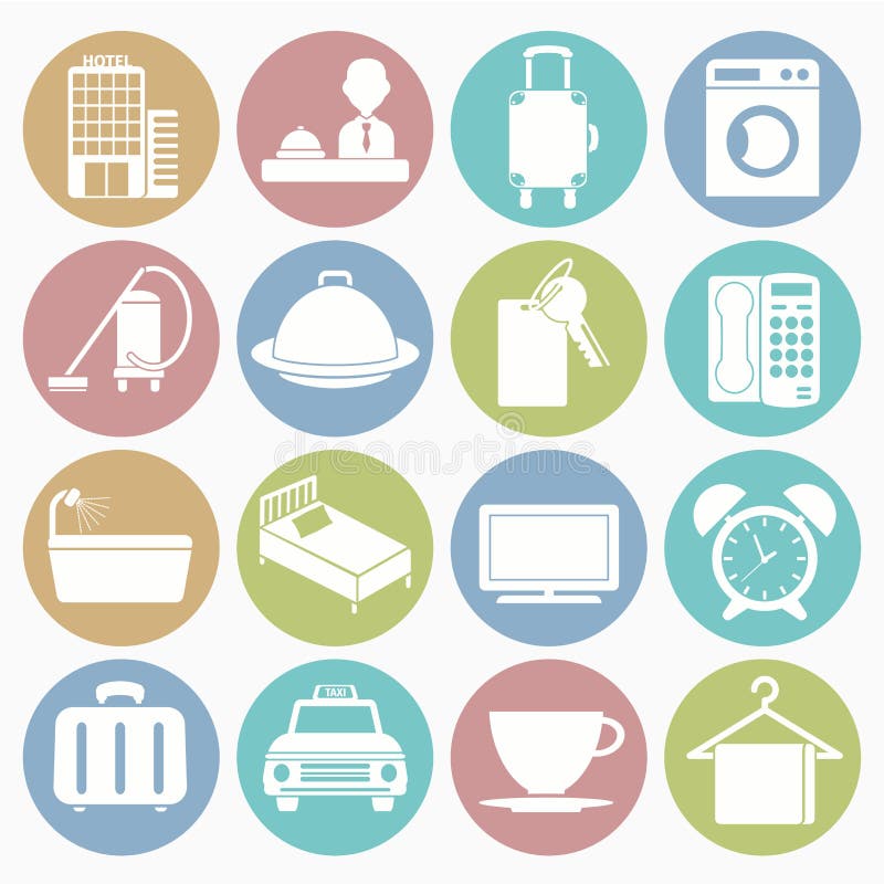 Hotel icons set stock vector. Illustration of symbol - 41167929