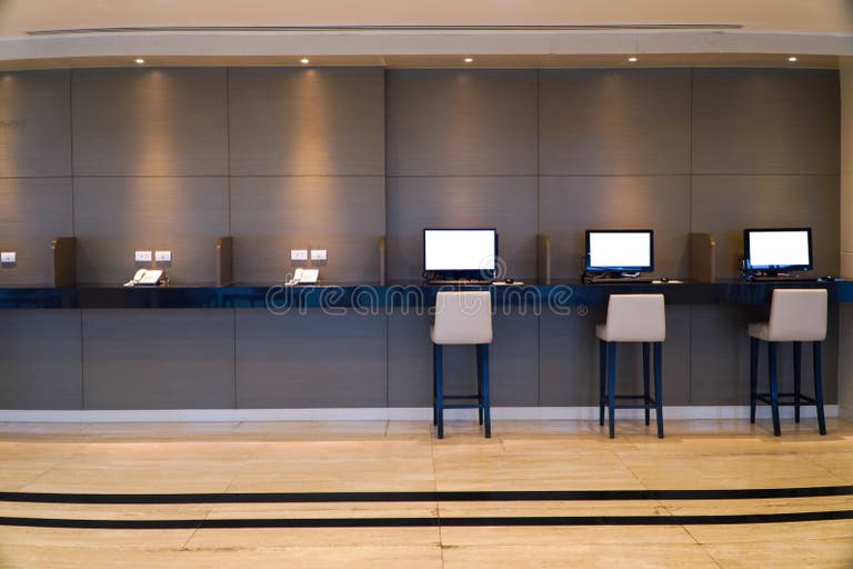 Hotel Interior with Rows of Computer Monitors and Seats,Lounge Design ...
