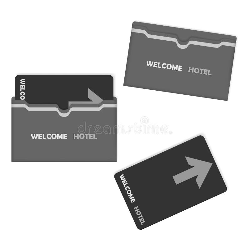 Hotel Key Card with Keycard Sleeve Holder - Vector Template Stock ...