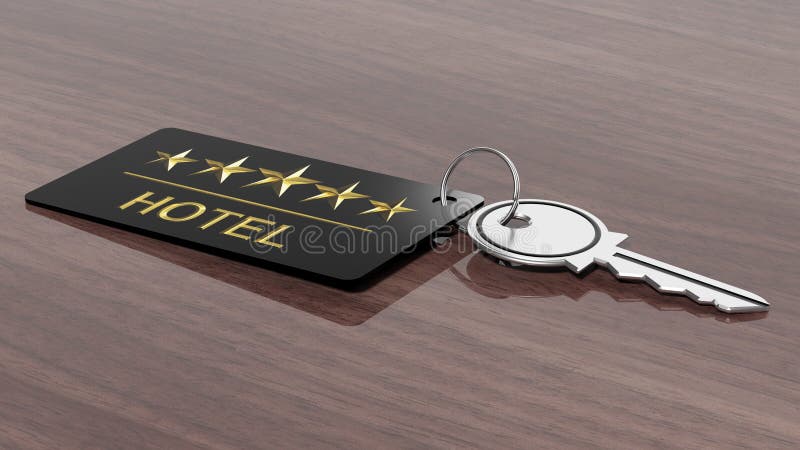 Hotel key with label stock illustration. Illustration of access - 49625472