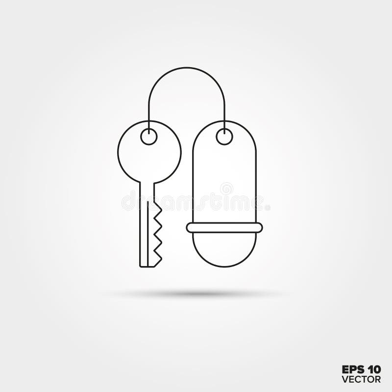Hotel key Line Icon stock vector. Illustration of holidays - 94369477