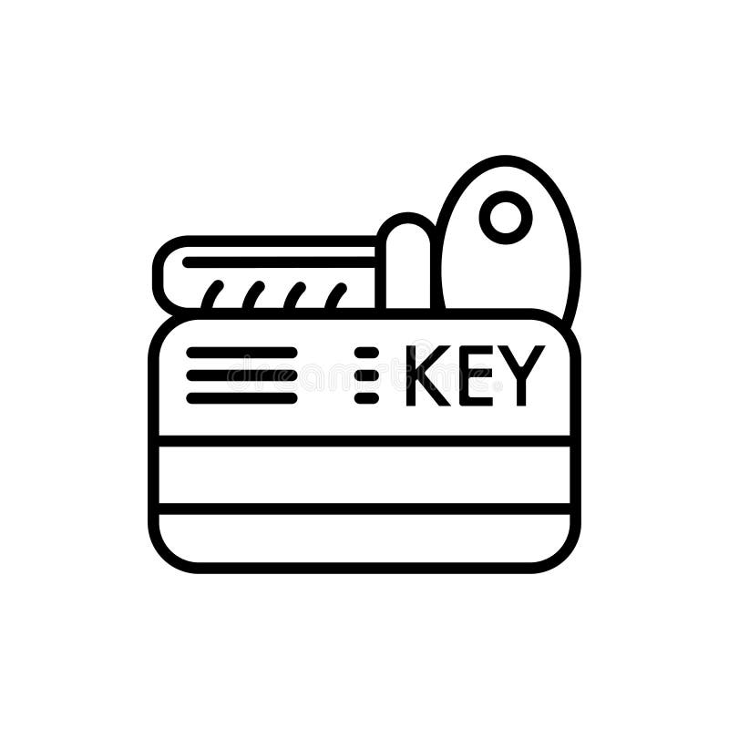 Hotel Key Vector Icon. Isolated on White. Outline Style Stock Vector ...