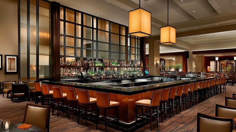 Hotel Lobby Bar, Elegant Lounge, City Setting, Evening Drinks Stock ...