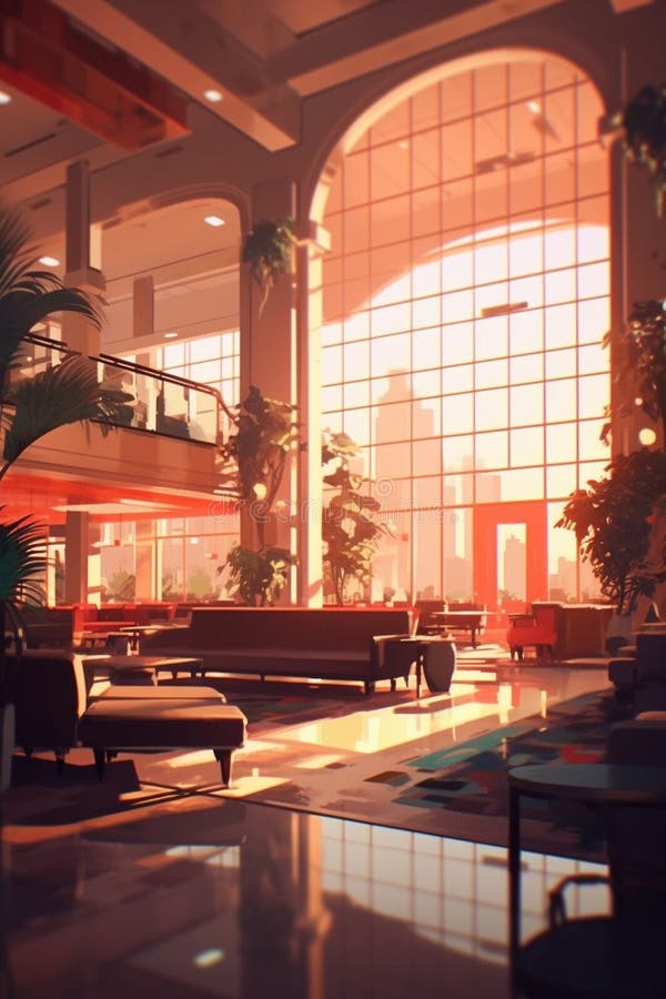 Hotel_lobby_cafe_interior_in_the_evening_1695523012357_1 Stock ...
