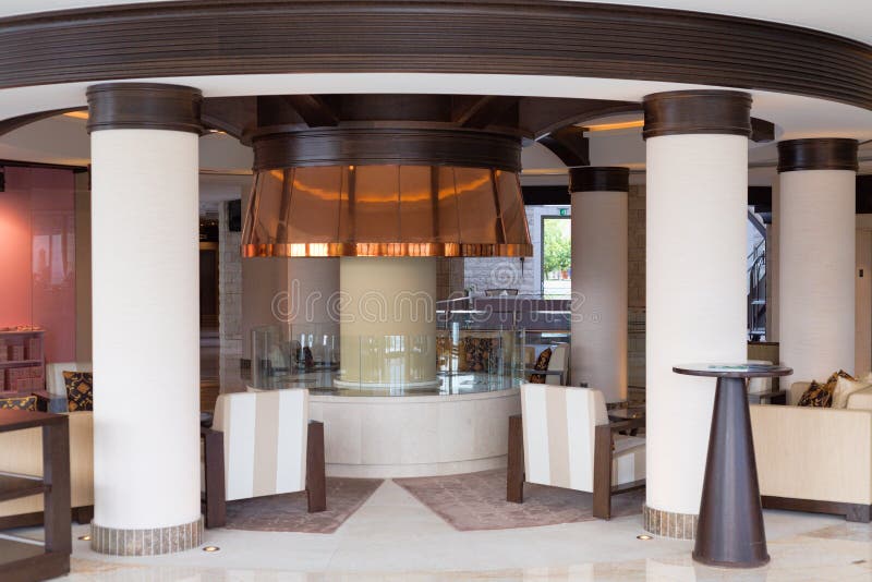 The Hotel Lobby with a Reception Stock Photo - Image of lobby ...