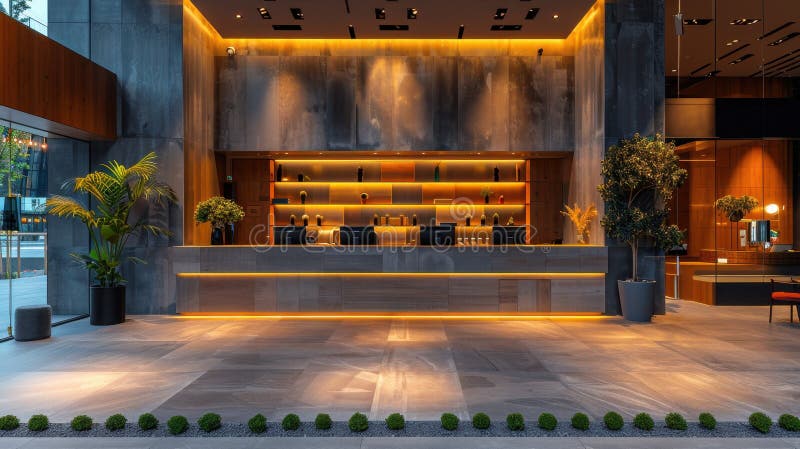 Hotel Lobby Interior. Hotel Reception Interior Stock Photo - Image of ...