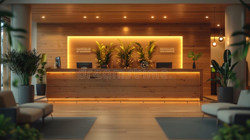 Hotel Lobby Interior. Hotel Reception Interior Stock Photo - Image of ...