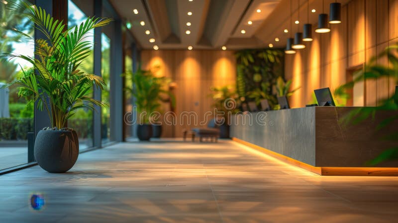 Hotel Lobby Interior. Hotel Reception Interior Stock Image - Image of ...