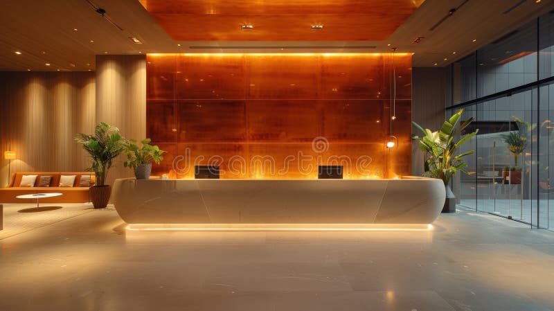 Hotel Lobby Interior. Hotel Reception Interior Stock Photo - Image of ...