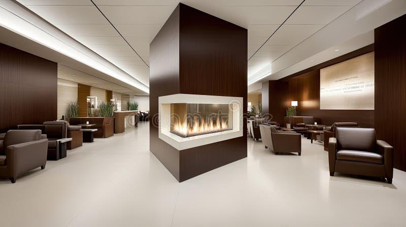 The Hotel Lobby Showcases a Stylish, Minimalist Design with Leather ...