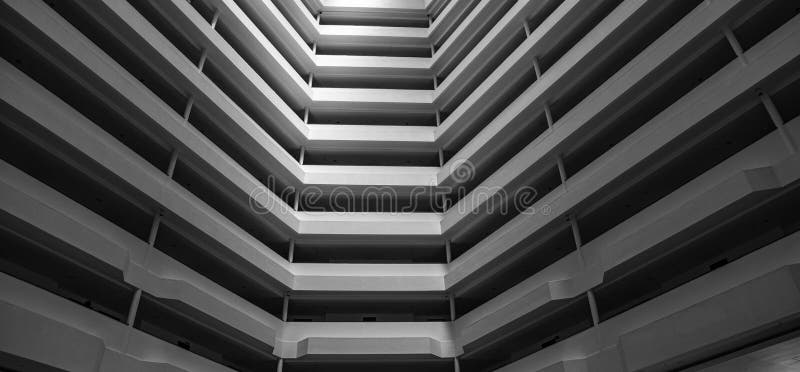Hotel Lobby View with Light Coming from Top Side Stock Image - Image of ...