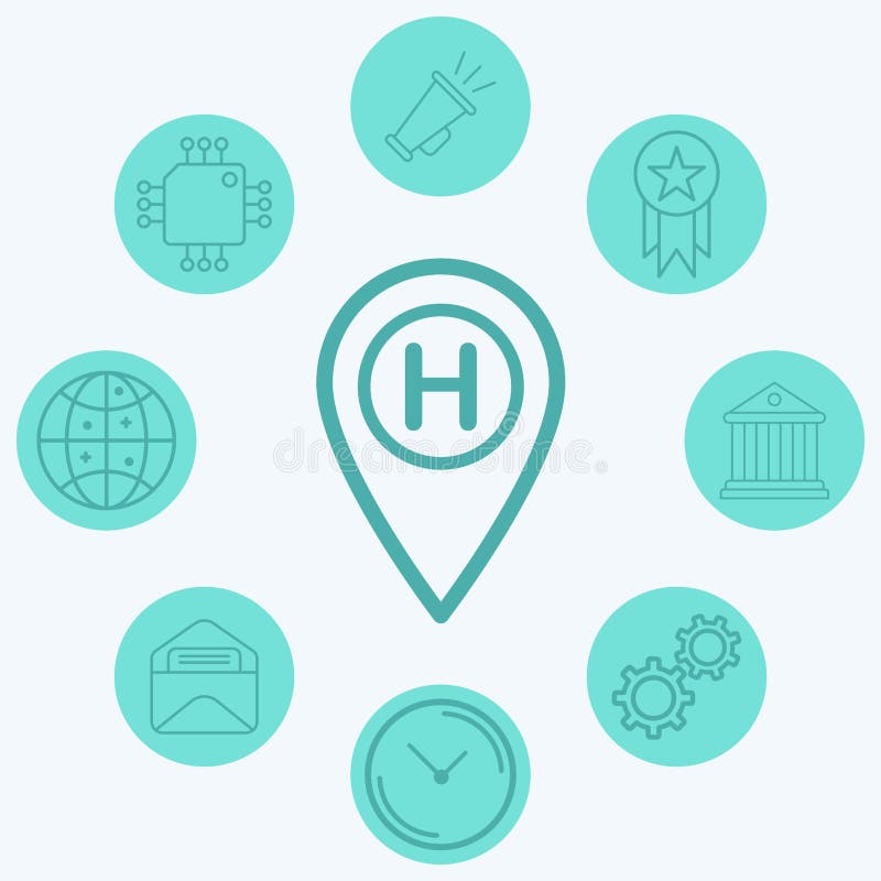 Hotel Location Pin Vector Icon Sign Symbol Stock Illustration ...