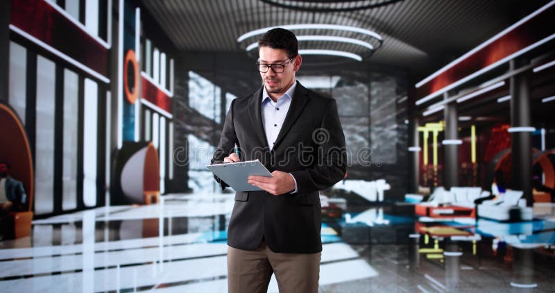 Hotel Manager in the Lobby stock image. Image of industry - 373990891