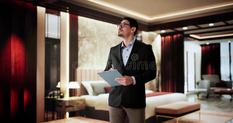 Hotel Manager in the Room stock image. Image of accommodation - 372865941