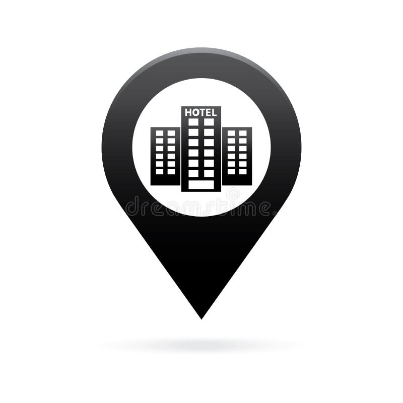 Hotel Map Pointer Icon Marker GPS Location Flag Symbol Stock Vector ...