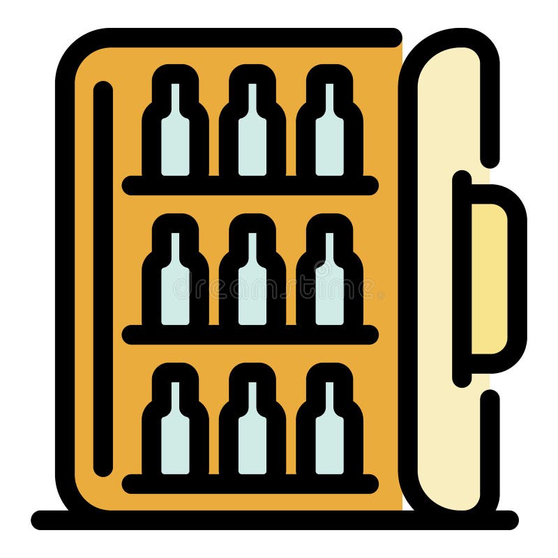 Hotel Mini Bar Icon Color Outline Vector Stock Vector - Illustration of ...