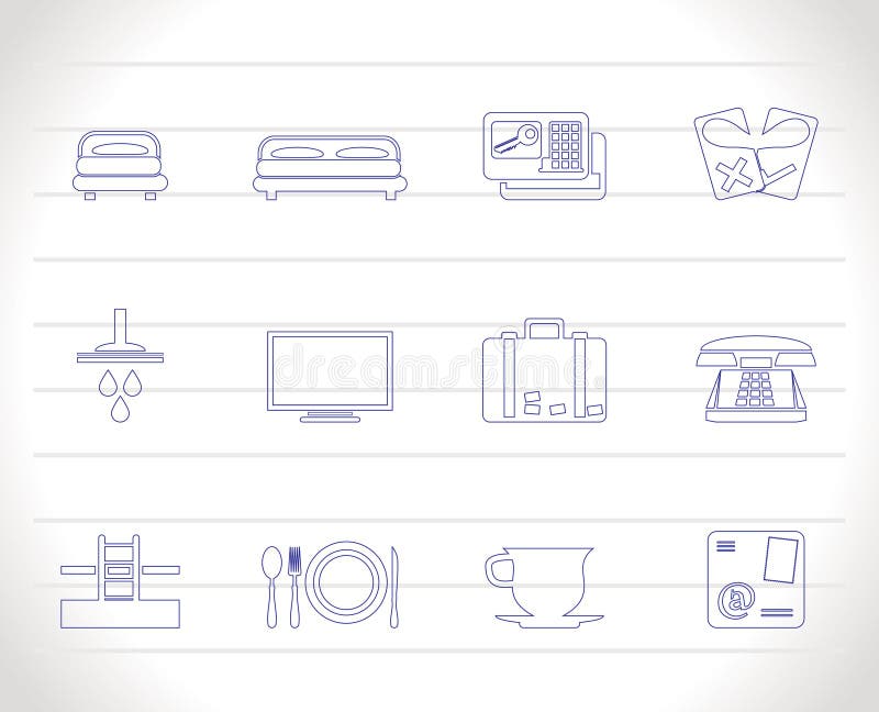 Hotel and motel icons stock vector. Illustration of mail - 14140452